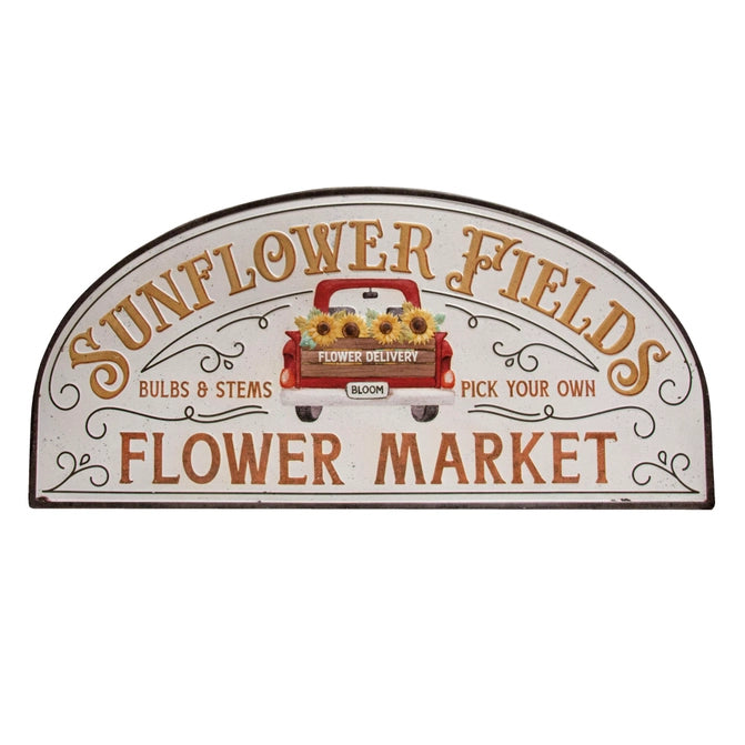 Sunflower Fields Distressed Arch Sign